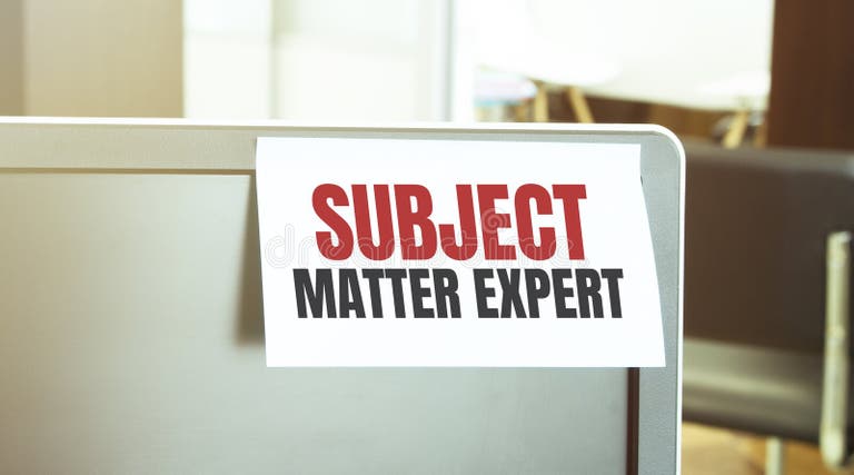 Sticky Note on the Computer. Text SUBJECT MATTER EXPERT Stock Photo ...