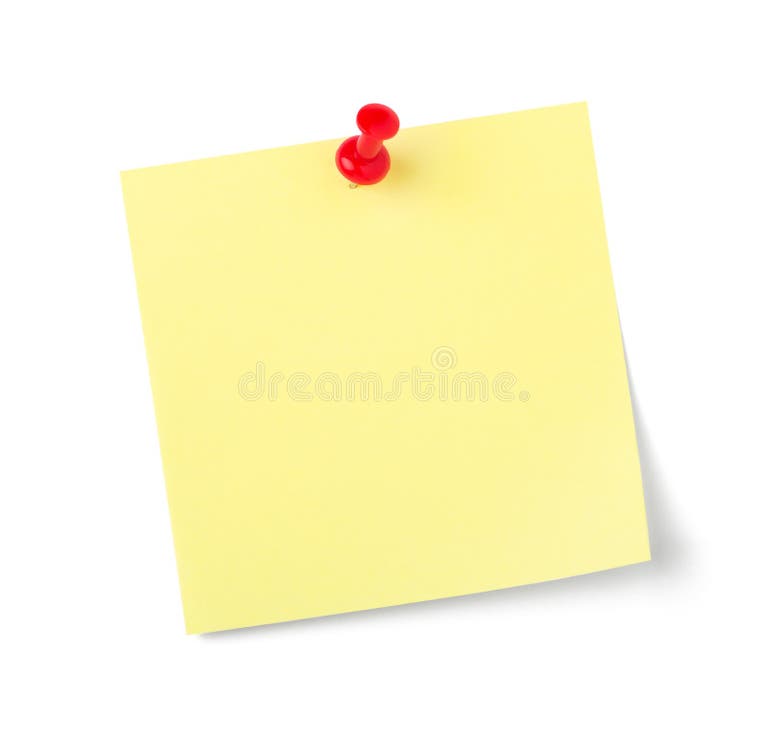 A Sticky Note with Copy Space on a White Background Stock Image - Image ...