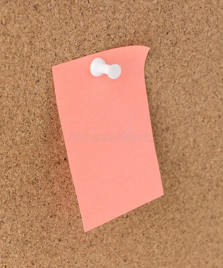 Sticky note on cork board stock photo. Image of paper - 75331204