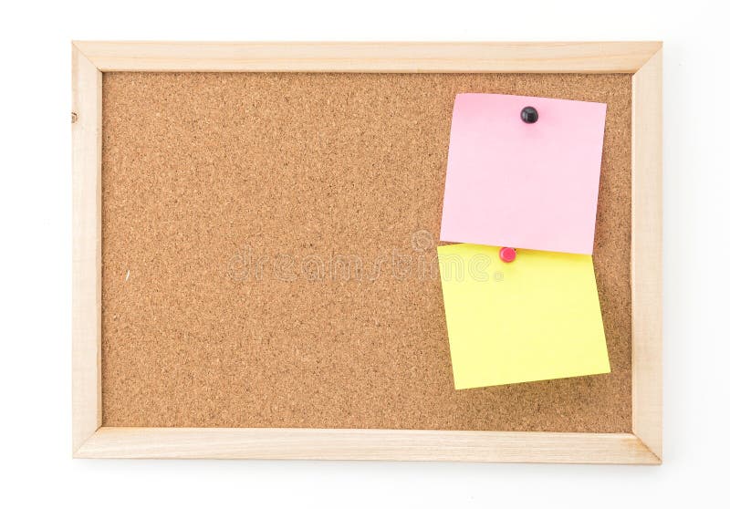 Sticky note on cork board stock image. Image of white - 75565613