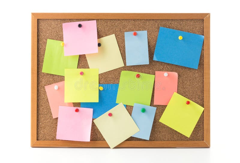 Sticky note on cork board stock image. Image of white - 75565835