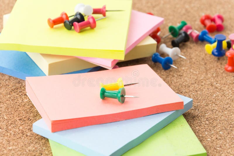 Sticky note on cork board stock image. Image of bulletin - 75567711