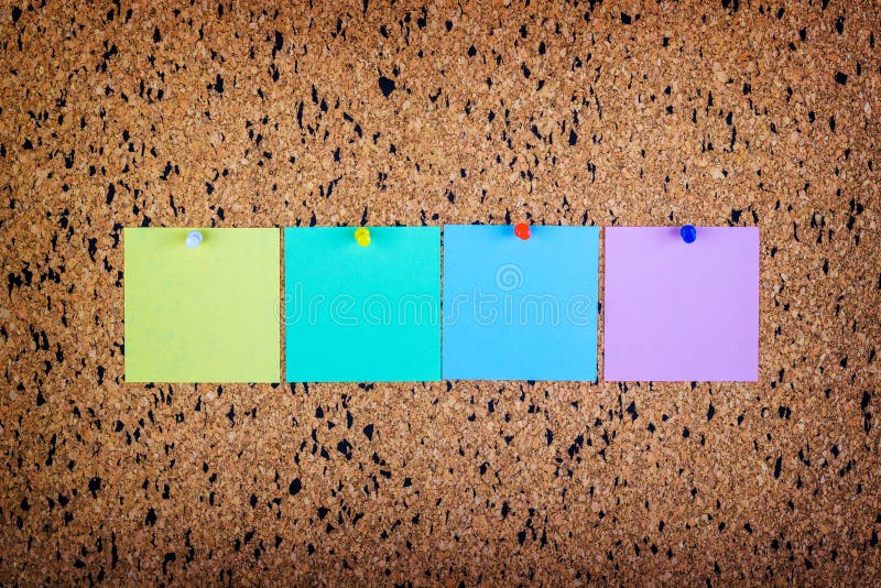 Sticky Note on Cork Board, Empty Space for Text Stock Image - Image of ...