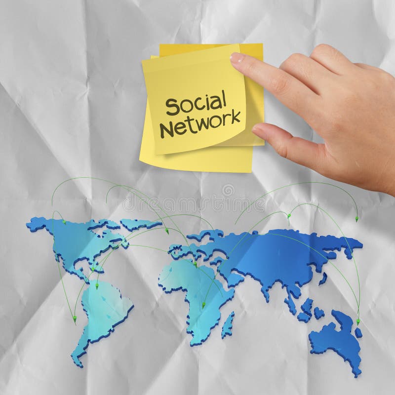 Sticky Note with Crumpled Paper As Social Network Structure Concept ...