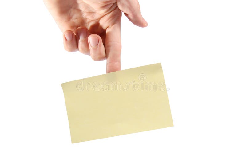 Card in the hand stock photo. Image of paper, finger, notify - 2063132