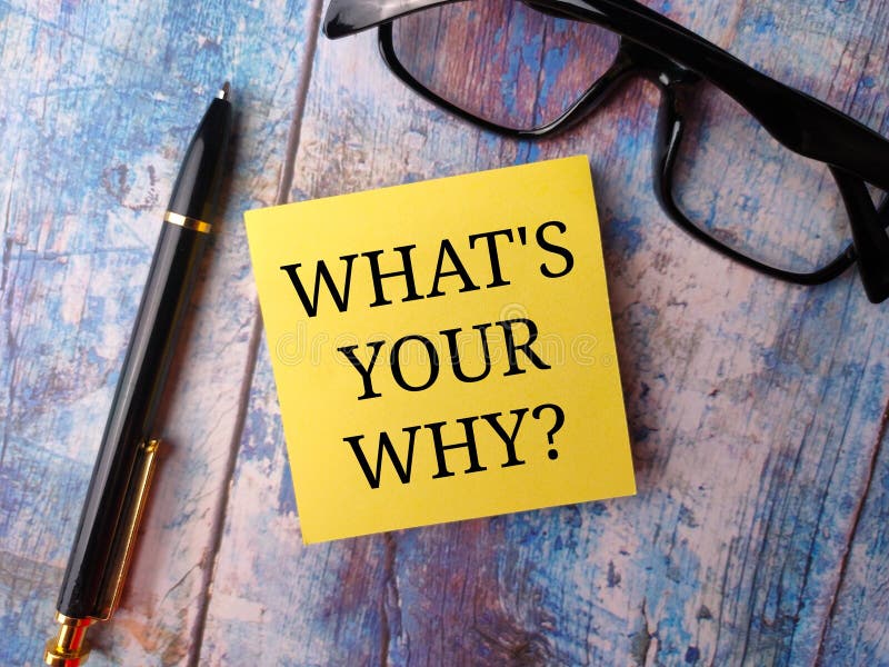 Sticky Note and Glasses with the Word WHAT YOUR WHY Stock Image - Image ...