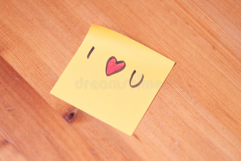 Sticky Note with I Love You Stock Photo - Image of message, love: 359395886