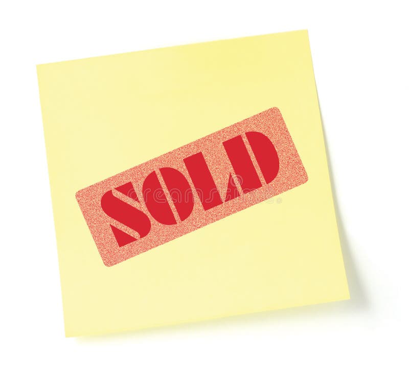Sold on Red Rubber Stamp. stock image. Image of rubber - 37583721