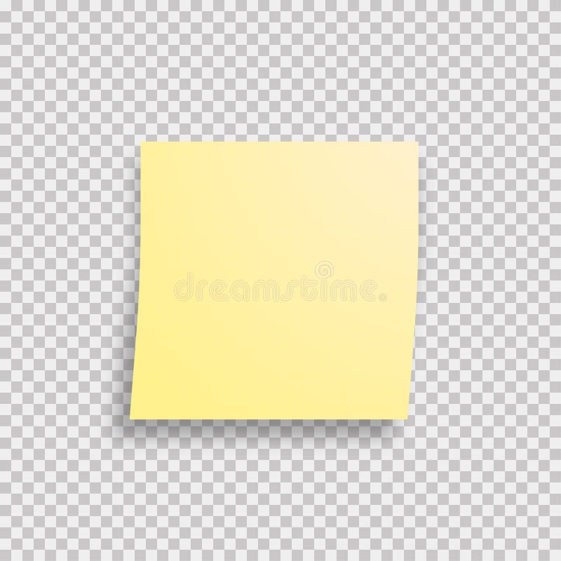 Sticky Note Isolated with Shadow on Transparent Background. Empty Peace ...