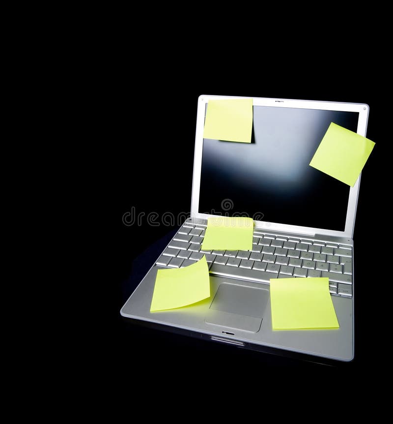 Sticky Note on Laptop stock photo. Image of plan, laptop - 3604956