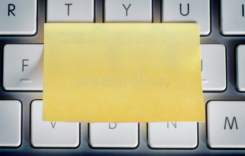 Sticky Note on Laptop Keyboard Stock Image - Image of view, high: 12463475