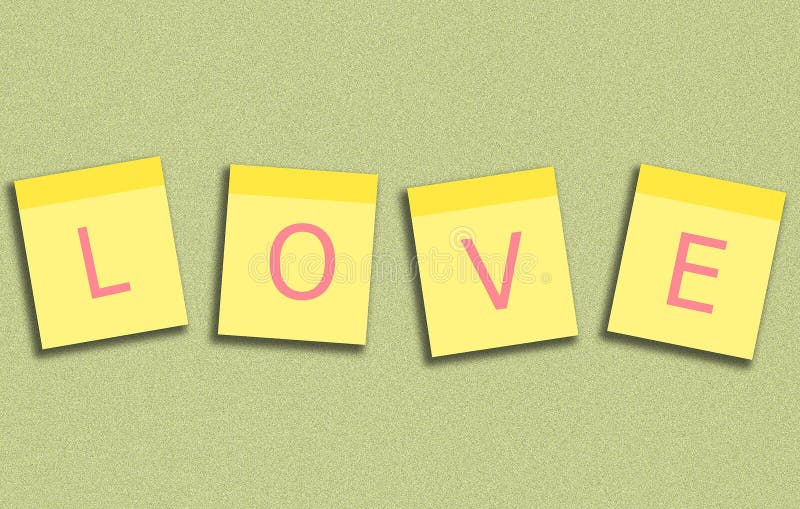 Sticky note love stock illustration. Illustration of concept - 90967731