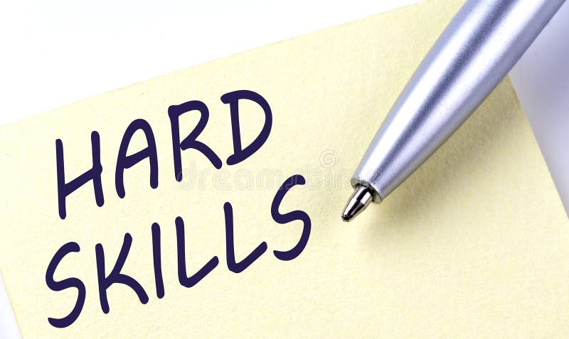 Sticky Note Message HARD SKILLS with Pen on White Background Stock ...