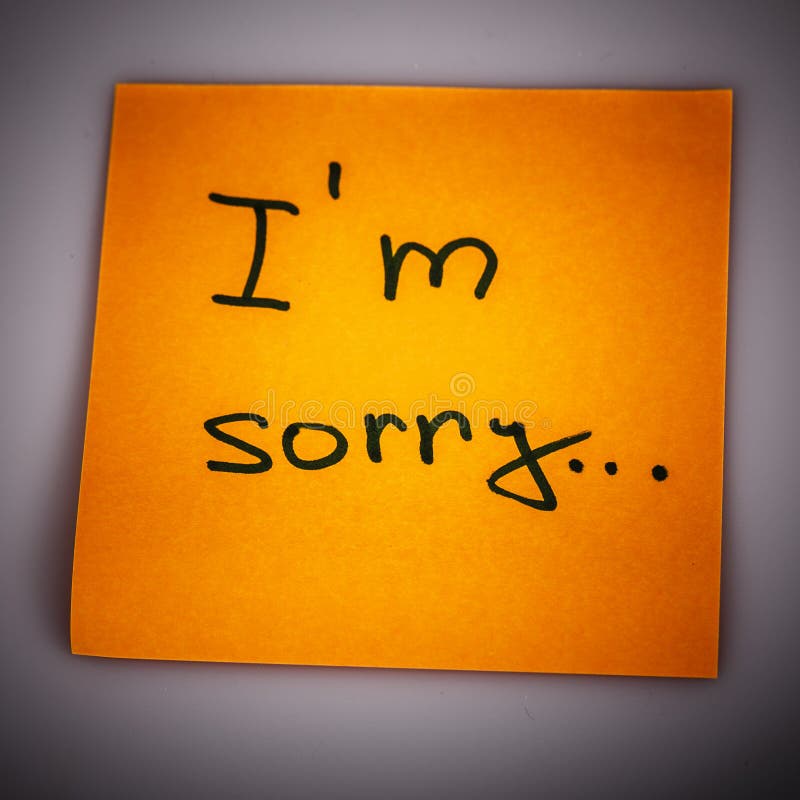 Sticky Note Message Isolated on White - I am Sorry Stock Photo - Image ...