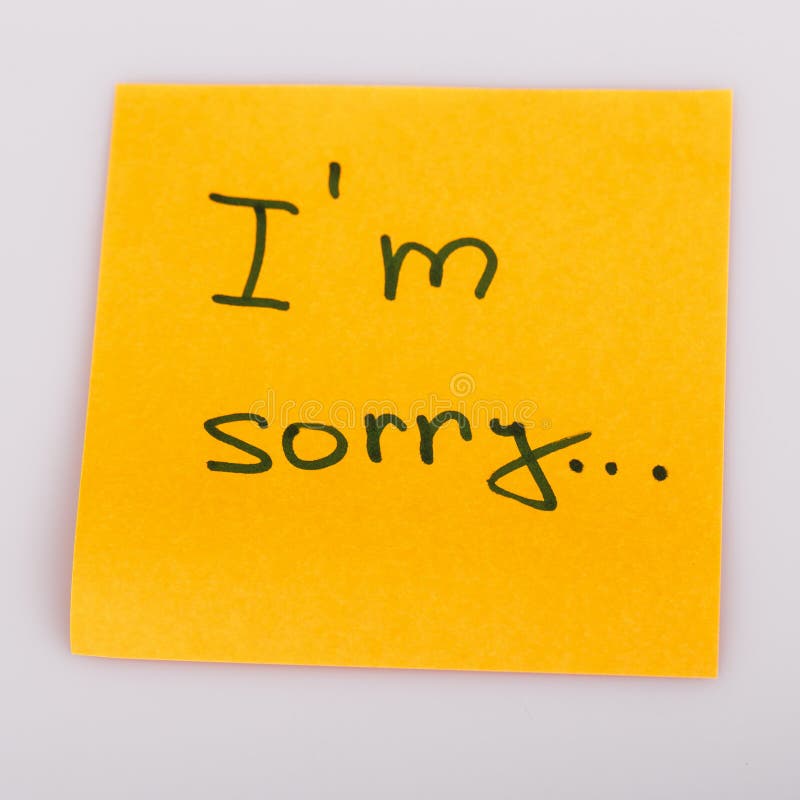 Sticky Note Message Isolated on White - I am Sorry Stock Photo - Image ...