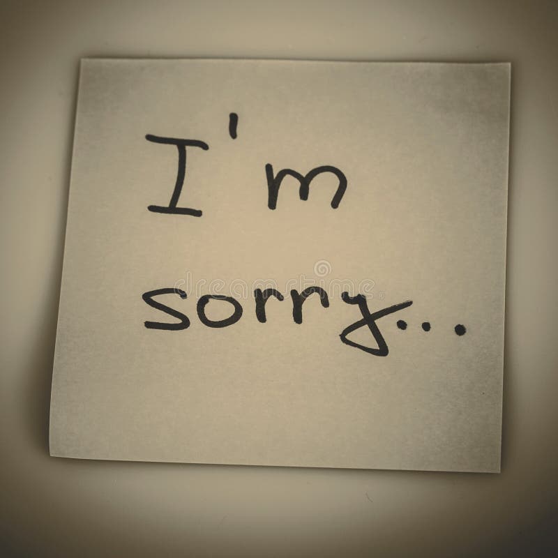 Sticky Note Message Isolated on White - I am Sorry Stock Photo - Image ...