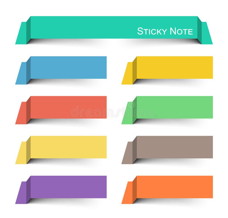 Sticky Note . Multicolor and Floating Paper Design Stock Vector ...