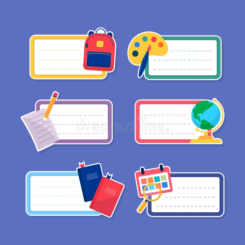 Sticky Note for Notebook Label Collection Set Stock Vector ...
