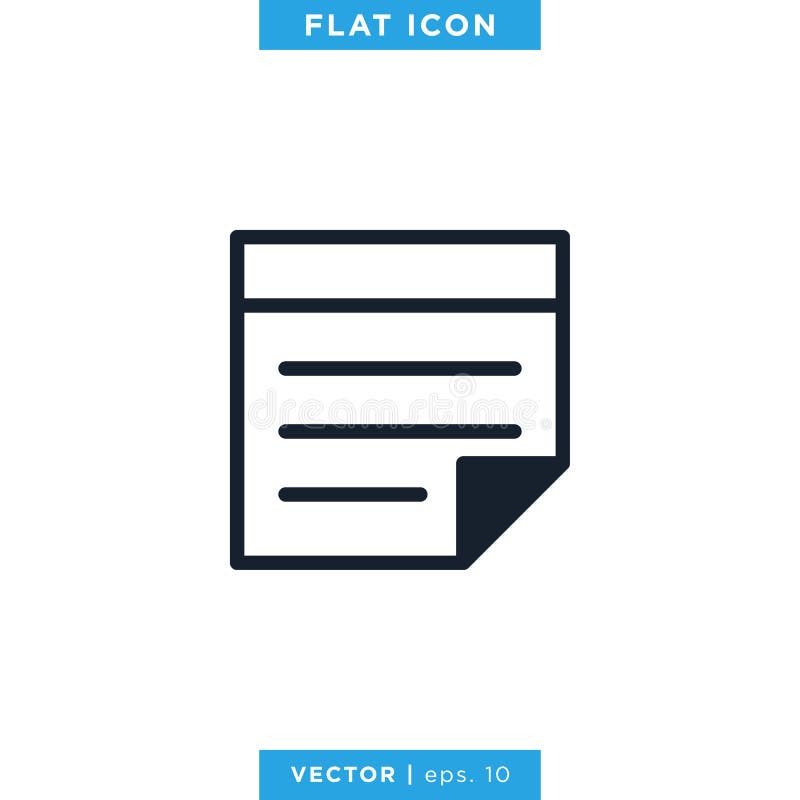 Sticky Note, Notepad Icon Vector Logo Design Template Stock Vector ...