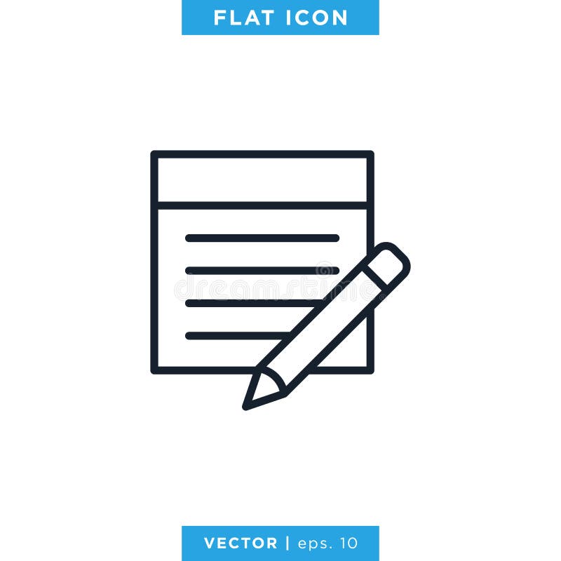 Sticky Note, Notepad Icon Vector Logo Design Template Stock Vector ...