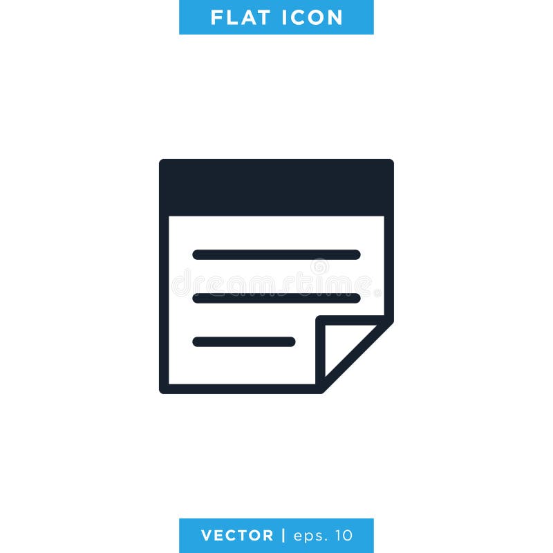 Sticky Note, Notepad Icon Vector Logo Design Template Stock Vector ...