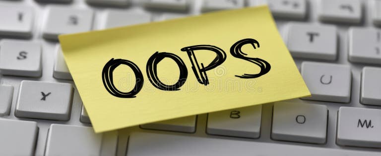 The Sticky Note with OOPS Message on a Keyboard Represents Mistakes. AI ...