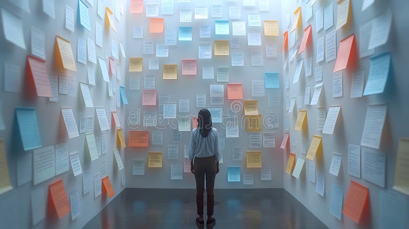 Sticky Note Organization and Brainstorming Stock Illustration ...