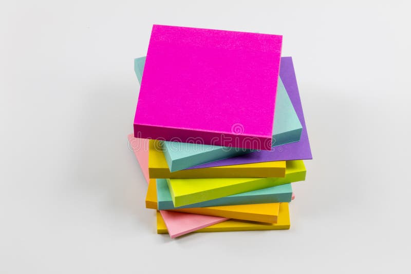 Sticky Note Pad Stack Colors Isolated White Background Stock Image ...