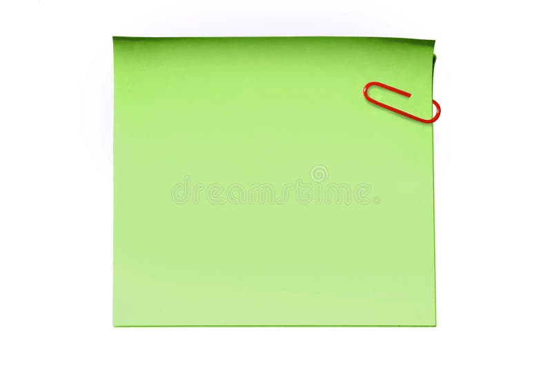 Sticky note and paper clip stock photo. Image of paper - 7225824