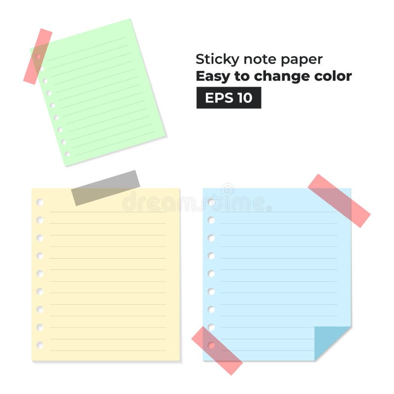 Sticky Note Paper Illustration Stock Vector - Illustration of note ...