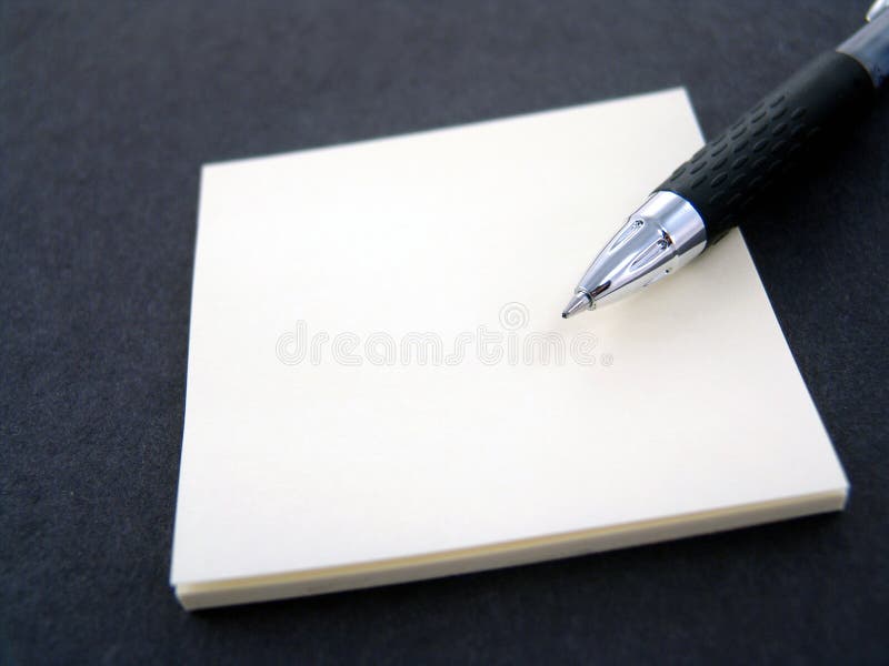 Sticky note with pen stock photo. Image of writing, comment - 6140078