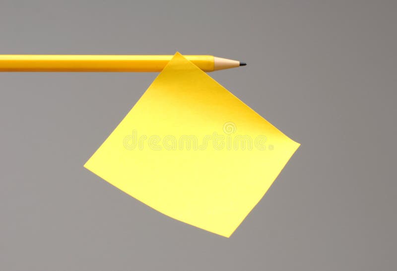 Sticky note on pencil stock photo. Image of reminder, paper - 7557274