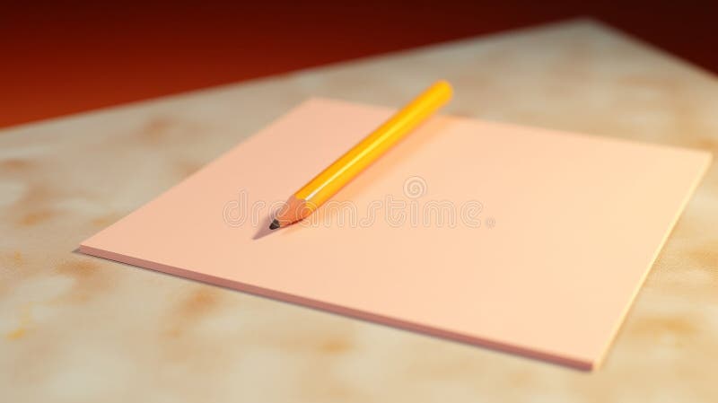 Sticky Note with Pencil, Minimalist Workspace Stock Illustration ...