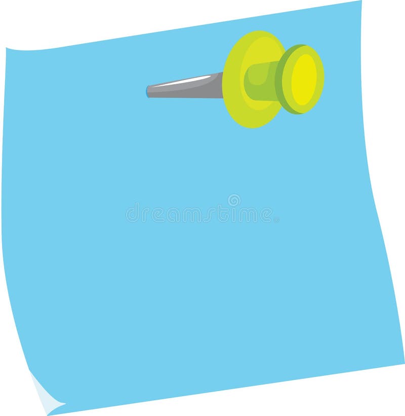Sticky note and pin stock vector. Illustration of message - 10540550