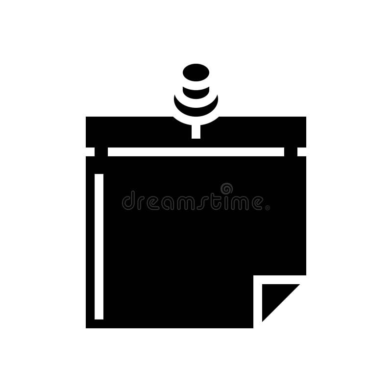 Sticky Note Pin List Glyph Icon Vector Illustration Stock Vector ...