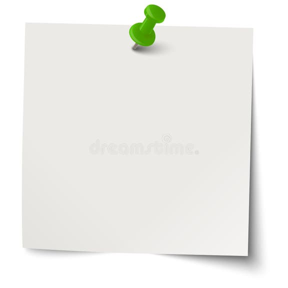 Sticky Note with Pin Needle Stock Vector - Illustration of desk ...