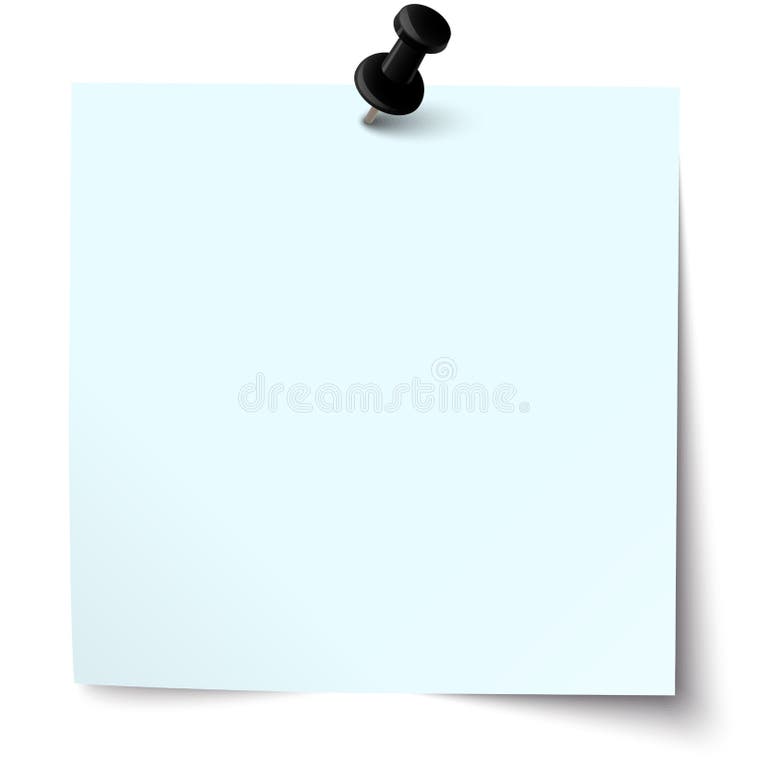 Sticky Note with Pin Needle Stock Vector - Illustration of office ...