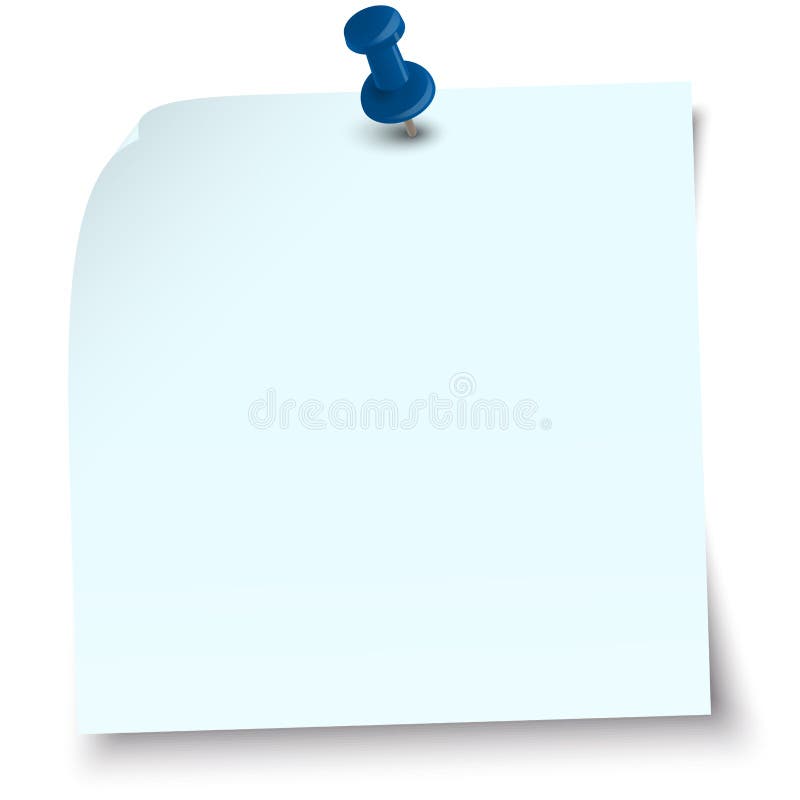 Sticky Note with Pin Needle Stock Vector - Illustration of adhesive ...