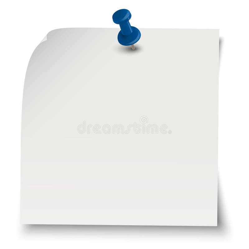 Sticky Note with Pin Needle Stock Vector - Illustration of notepad ...