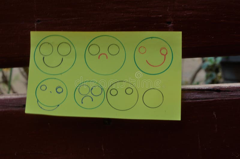 Sticky Note and Popsicle Sticks with a Smile Face. Stock Photo - Image ...