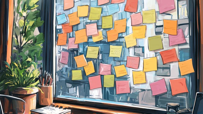 Sticky Note Post it Board Office Stock Photo - Image of board, office ...
