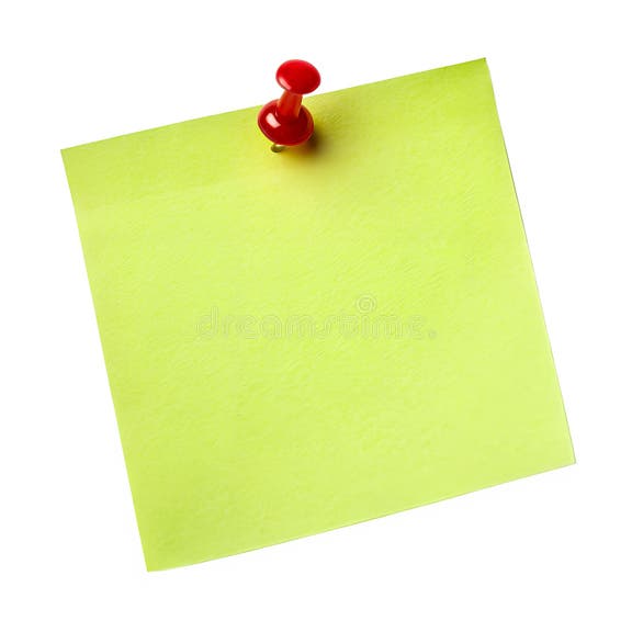 Sticky Note with Push Pin, Empty Green Paper Sticky Notes on a ...