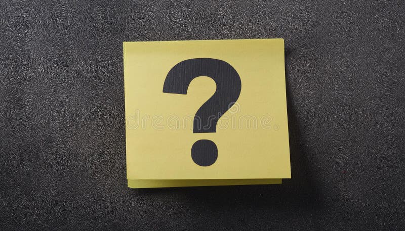 Sticky Note with Question Mark on Dark Backdrop Stock Illustration ...