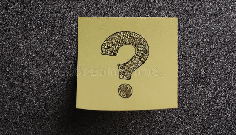 Sticky Note with Question Mark on Dark Backdrop Stock Illustration ...