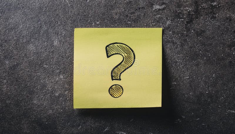 Sticky Note with Question Mark on Dark Backdrop Stock Illustration ...