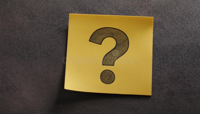Sticky Note with Question Mark on Dark Backdrop Stock Illustration ...