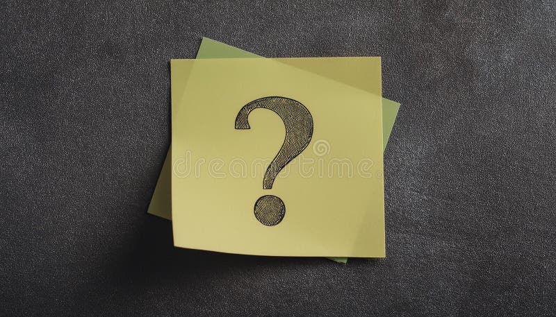 Sticky Note with Question Mark on Dark Backdrop Stock Illustration ...