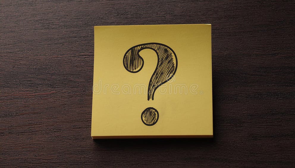 Sticky Note with Question Mark on Dark Backdrop Stock Illustration ...