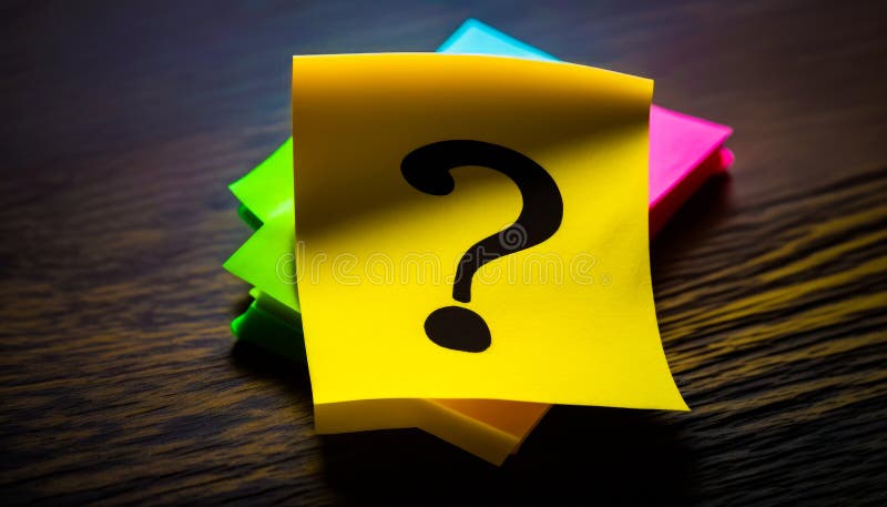Sticky Note with Question Mark on it. Generative AI Stock Illustration ...