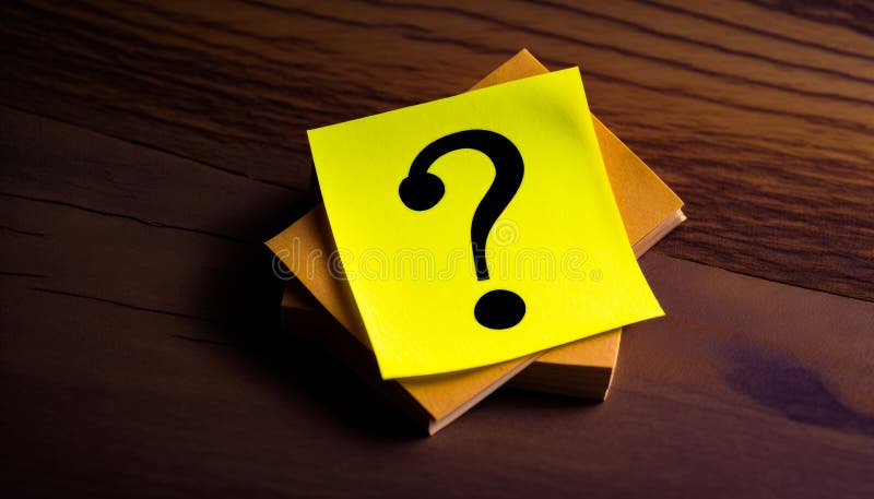 Sticky Note with Question Mark on it. Generative AI Stock Illustration ...